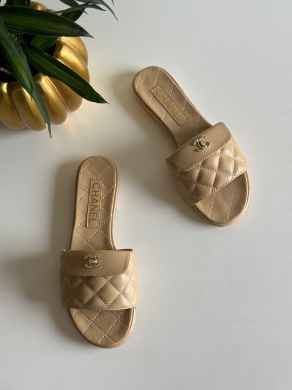 CHANEL Quilted CC Logo Slide Sandal | Luxury Leather Slides